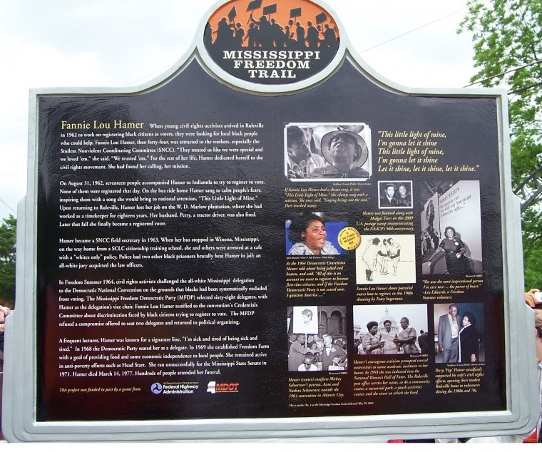 Fannie Lou Hamer honored with Freedom Trail marker – The Mississippi Link